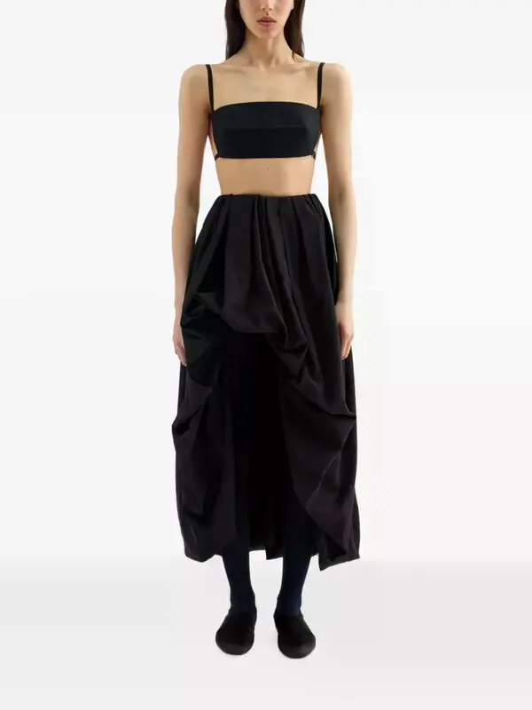 JIL SANDER Silk Faille Top - Black
