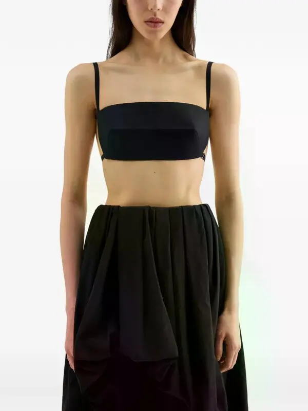 JIL SANDER Silk Faille Top - Black