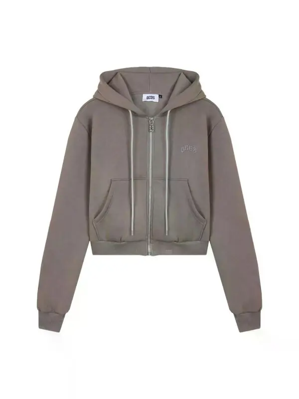 Gcds Logo-embroidered Zip-up Hoodie