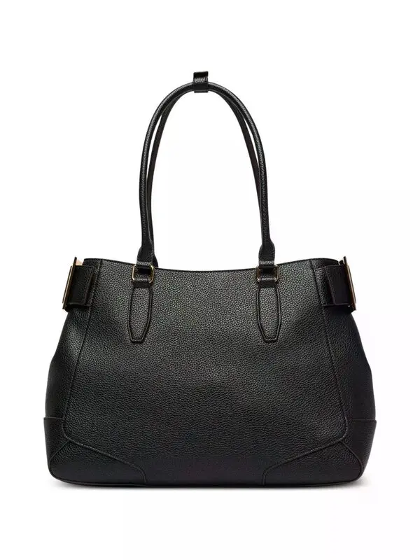 Moschino Logo-plaque Pebbled Tote Bag