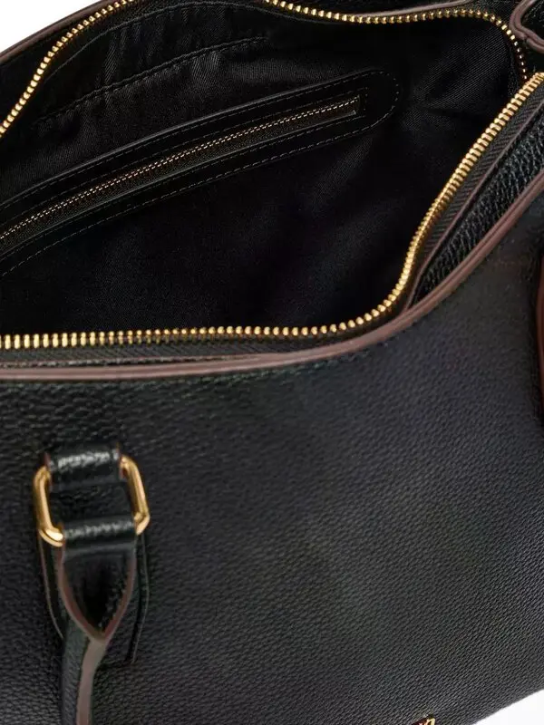 Moschino Logo-plaque Pebbled Tote Bag