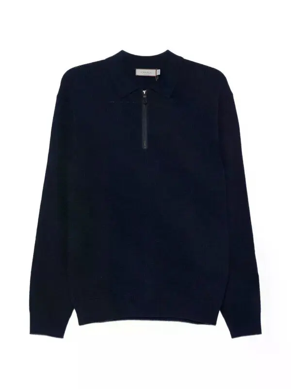 Canali Quarter-zip Knitted Polo Sweater