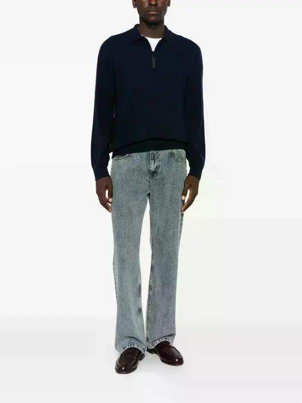 Canali Quarter-zip Knitted Polo Sweater