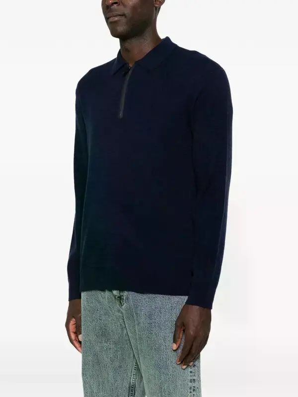 Canali Quarter-zip Knitted Polo Sweater