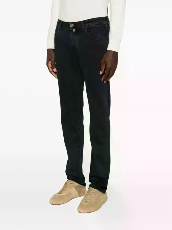 JACOB COHЁN Logo-patch Slim-cut Jeans - Blue