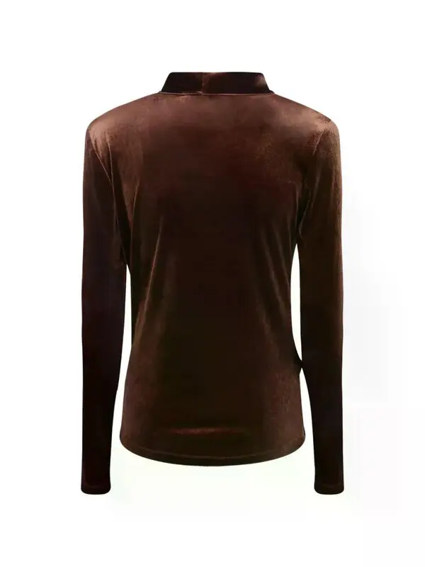 BLANCA VITA Draped Velvet Blouse