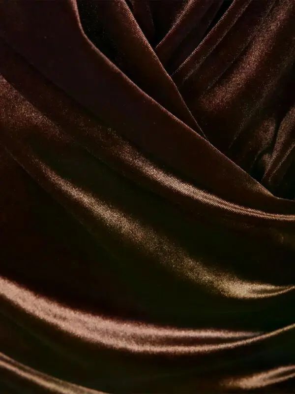 BLANCA VITA Draped Velvet Blouse
