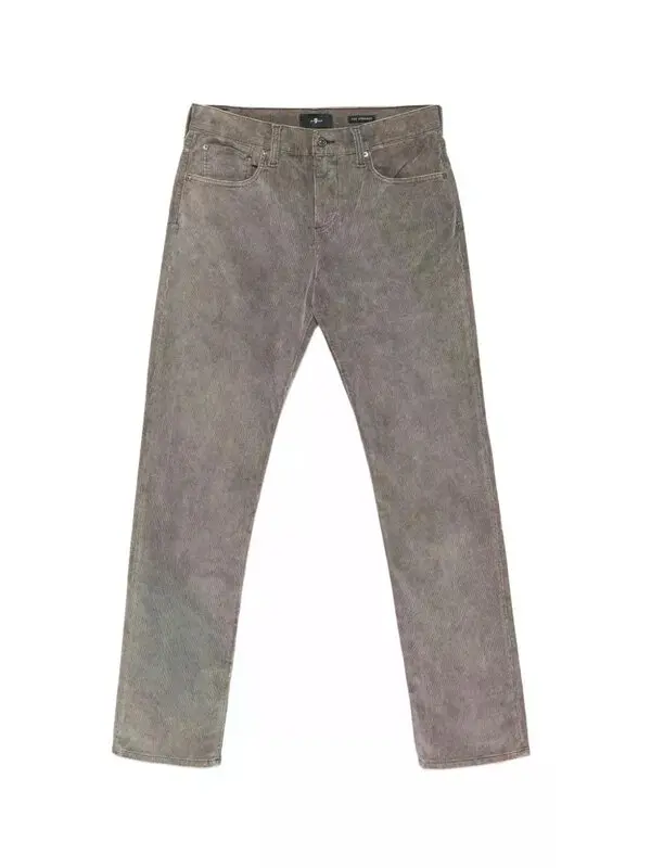 7 For All Mankind Faded Straight-leg Jeans - Grey