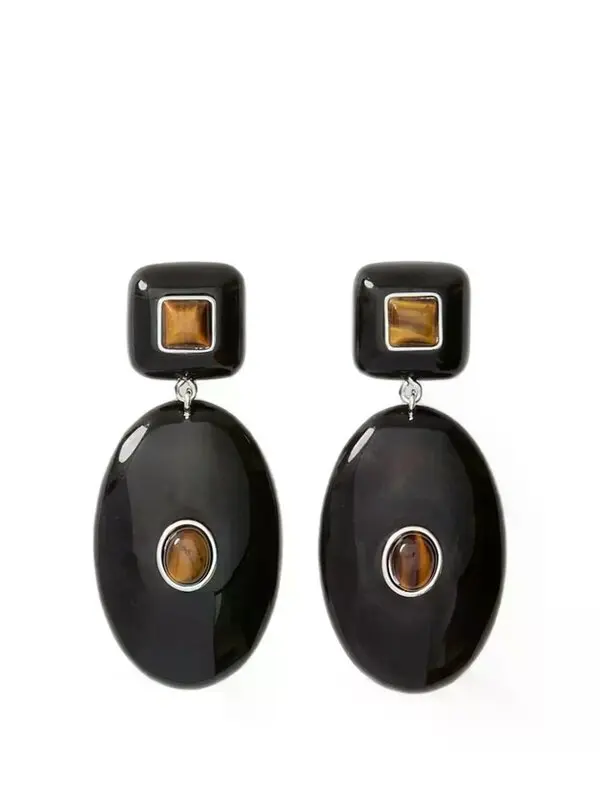 JULIETTA Pantheon Drop Earrings - Black