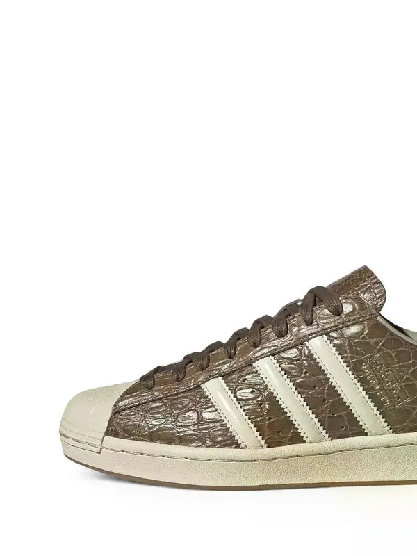 Adidas Superstar Crocodile-effect Sneakers - Brown