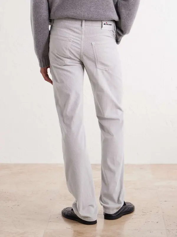 Kiton Straight-leg Cotton-blend Corduroy Trousers