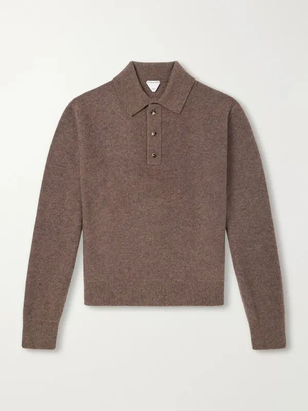 Bottega Veneta Brushed Wool And Cashmere-blend Polo Sweater