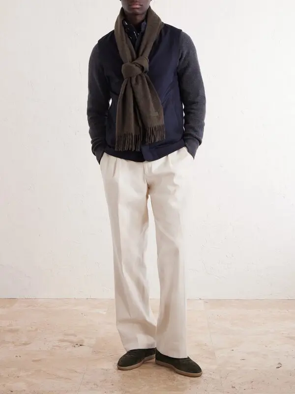 Zegna Oasi Fringed Cashmere Scarf