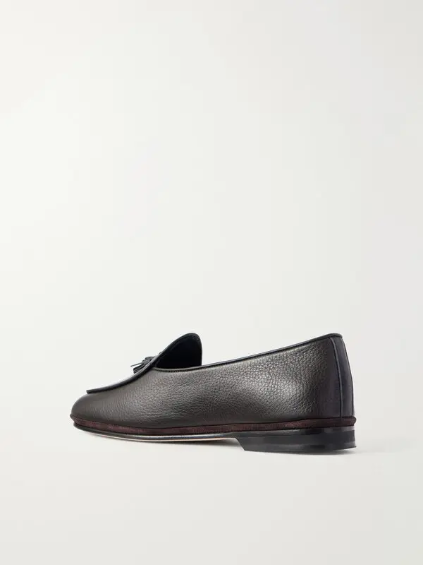 Rubinacci Marfy Tasseled Full-grain Leather Loafers - Brown