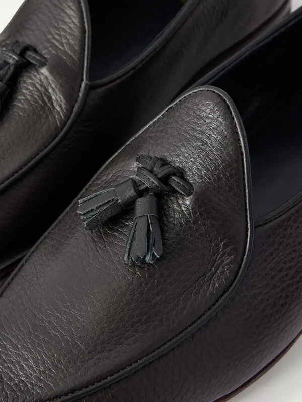 Rubinacci Marfy Tasseled Full-grain Leather Loafers - Brown