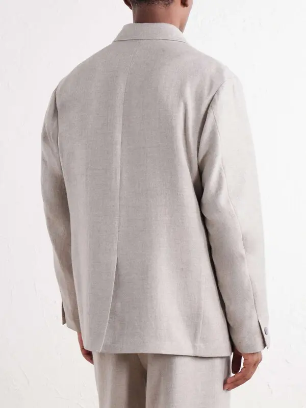 Blue Blue Japan Shawl-collar Wool, Cotton And Yak-blend Twill Suit Jacket