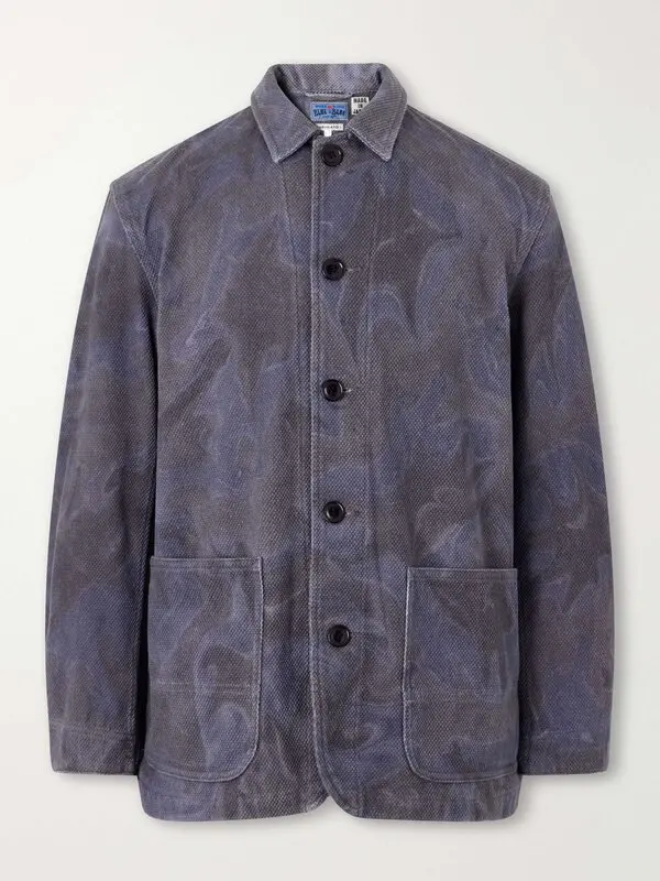 Blue Blue Japan Coverall Sumi Nagashi Cotton-sashiko Jacket