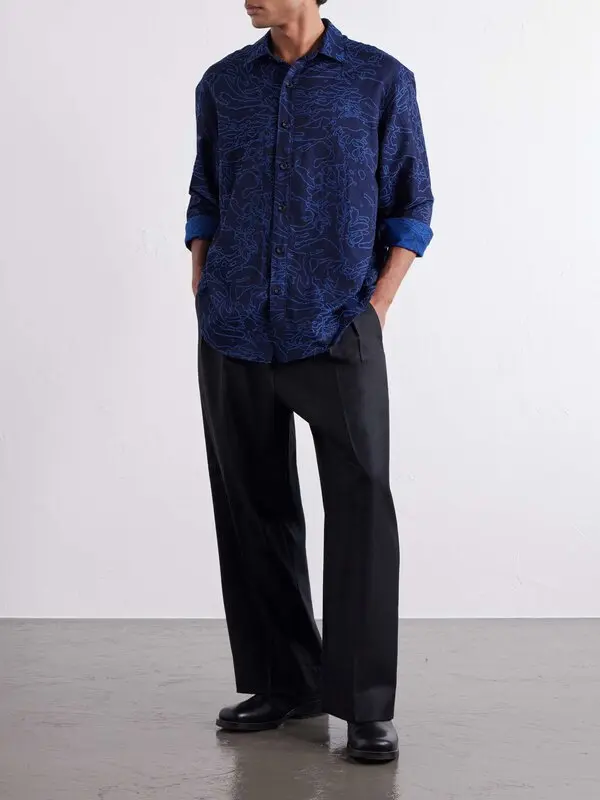 Blue Blue Japan Cotton-jacquard Shirt
