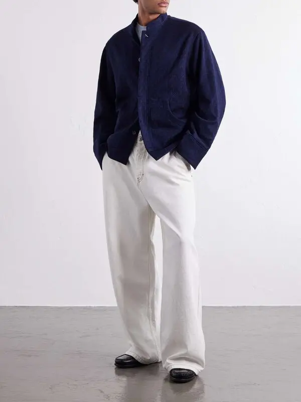 Blue Blue Japan Jacquard-knit Wool-blend Bomber Jacket