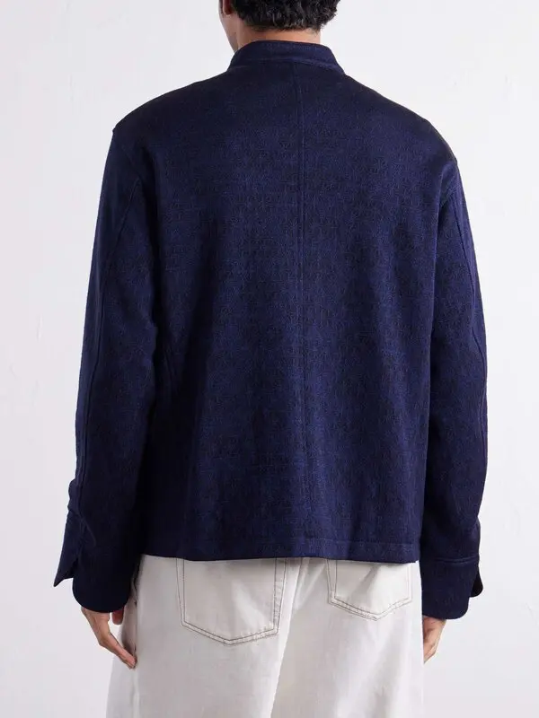 Blue Blue Japan Jacquard-knit Wool-blend Bomber Jacket
