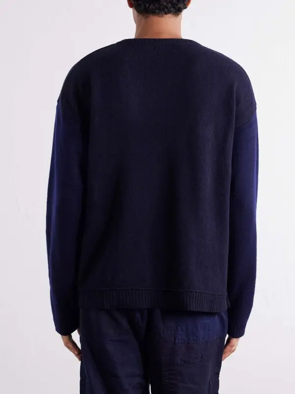 Blue Blue Japan Wool-blend Sweater - Navy