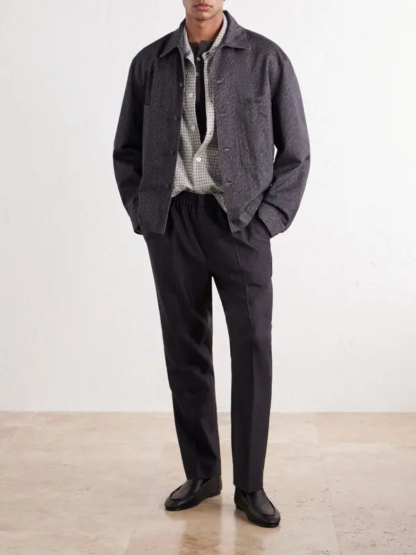 AMI Paris Tapered Pinstriped Wool-blend Trousers