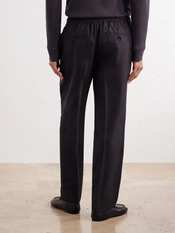 AMI Paris Tapered Pinstriped Wool-blend Trousers