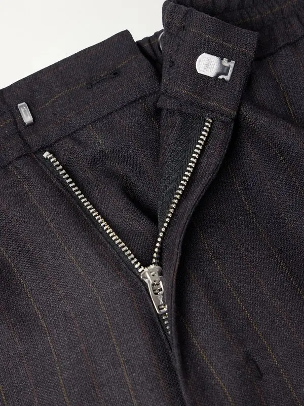 AMI Paris Tapered Pinstriped Wool-blend Trousers