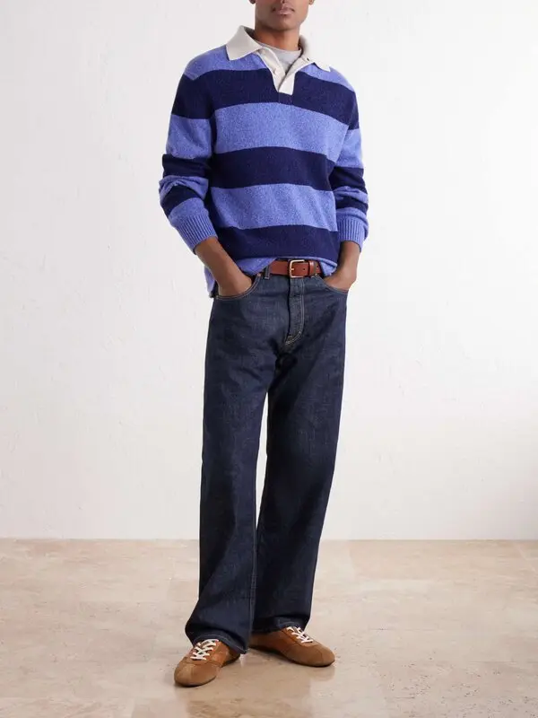 BEGG & CO. Hooped Cashmere Rugby Sweater