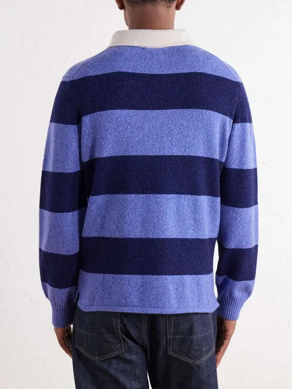 BEGG & CO. Hooped Cashmere Rugby Sweater
