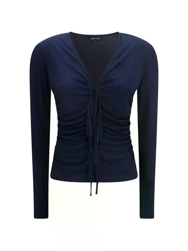 Giorgio Armani Ruched Tie-fastening Blouse