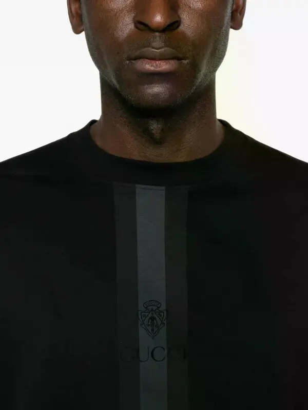 Gucci Logo-print Vertical-stripe T-shirt