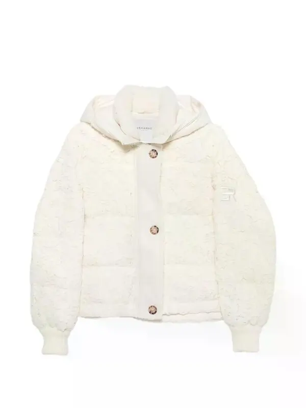 ERMANNO FIRENZE Lace-overlay Puffer Jacket