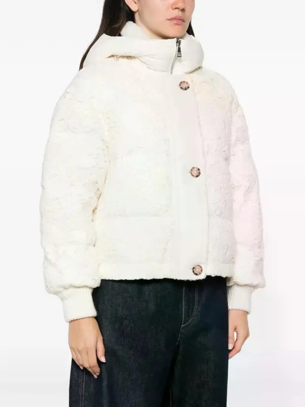 ERMANNO FIRENZE Lace-overlay Puffer Jacket