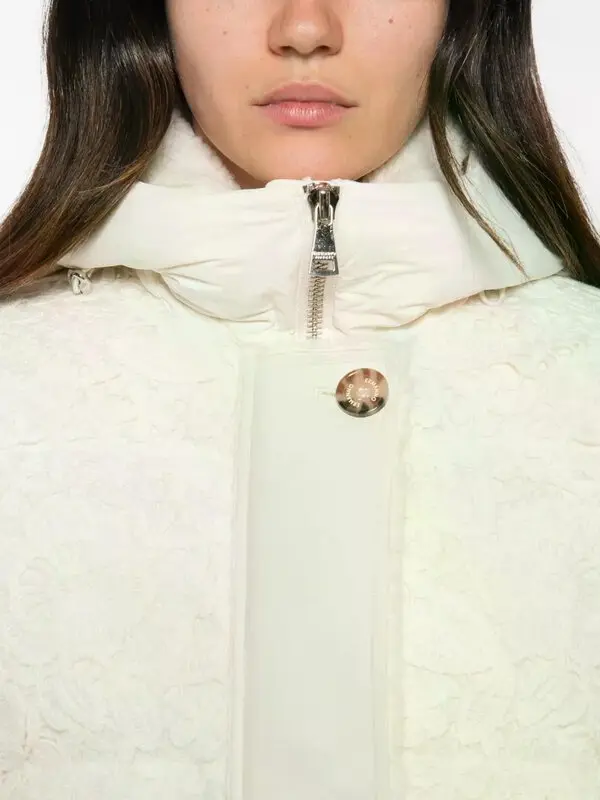 ERMANNO FIRENZE Lace-overlay Puffer Jacket