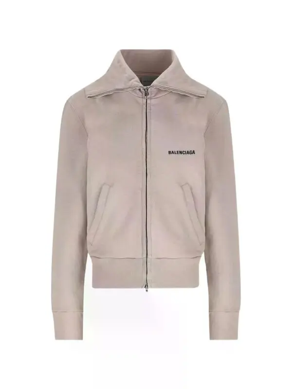Balenciaga Logo-print Zip-up Sweatshirt