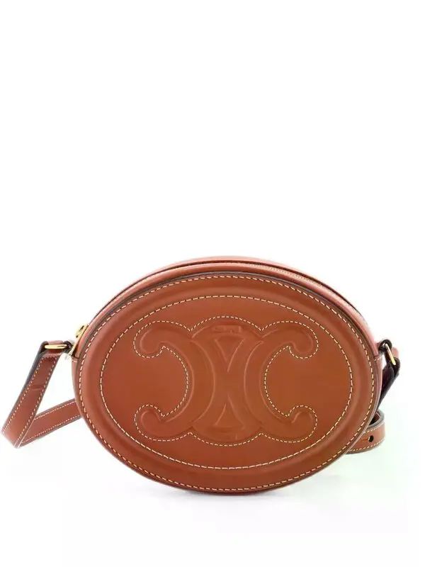 Celine Triomphe Oval Leather Mini Crossbody Bag