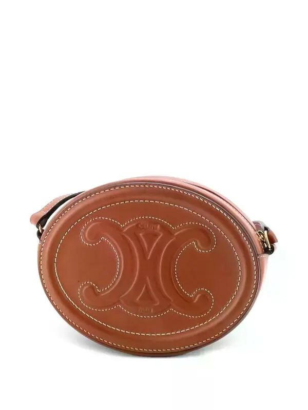 Celine Triomphe Oval Leather Mini Crossbody Bag