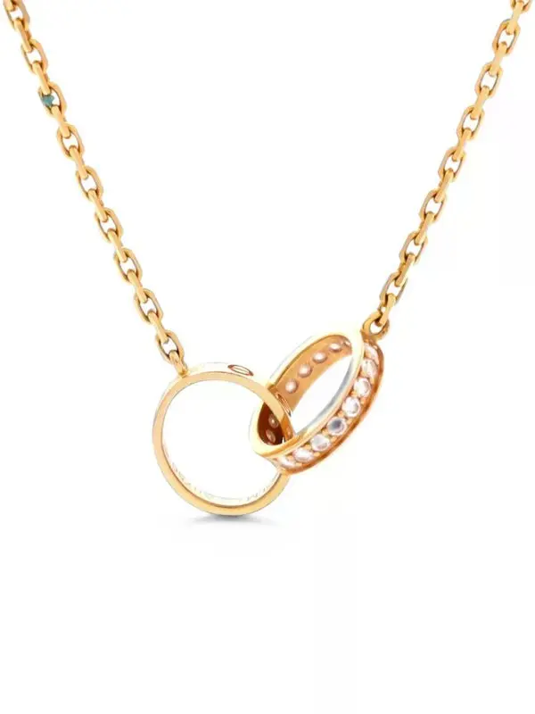 Cartier Love Interlocking 18k Rose Gold With Diamonds Necklace