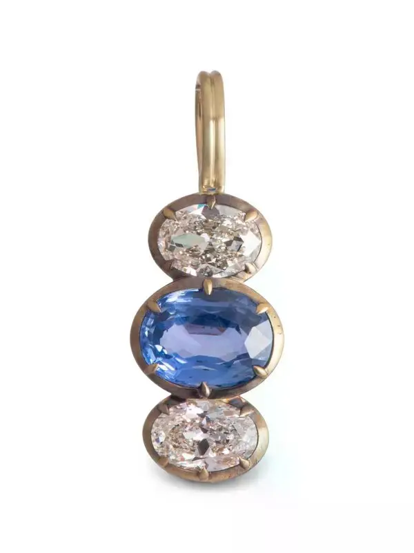SYLVA & CIE Embellished Sapphire And Diamond Triple Drop Pendant