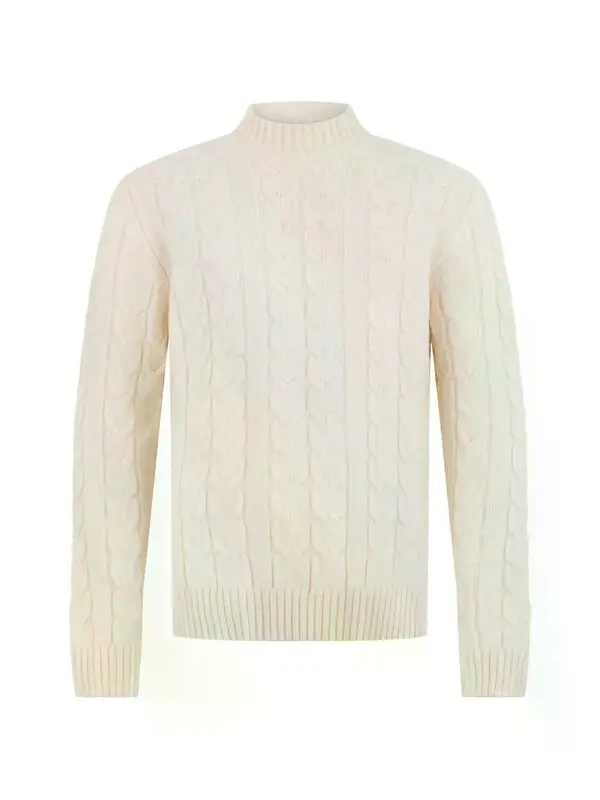 SLOWEAR Cable-knit High-neck Sweater