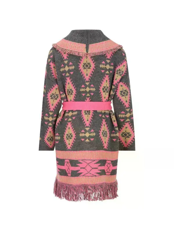 COLOUR MARKET Fringe-trim Belted Coat