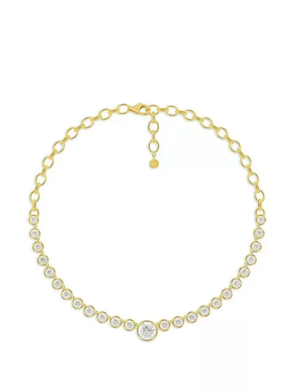Sutra Diamond Bezel Necklace - Gold