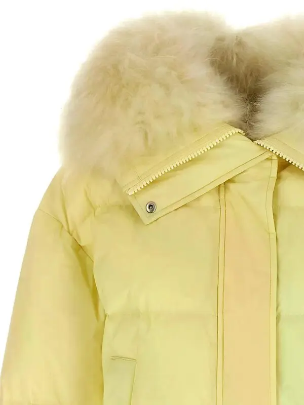 YVES SALOMON Quilted Fur-collar Jacket