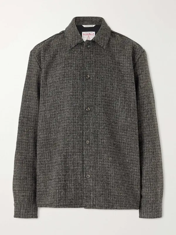 A KIND OF GUISE Cullu Checked Brushed Wool-tweed Overshirt
