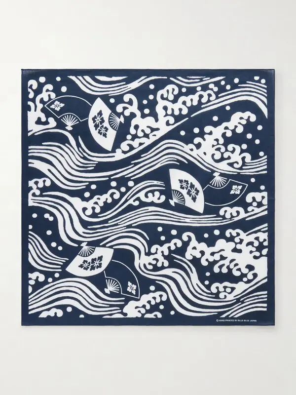 Blue Blue Japan Printed Cotton Scarf - Blue