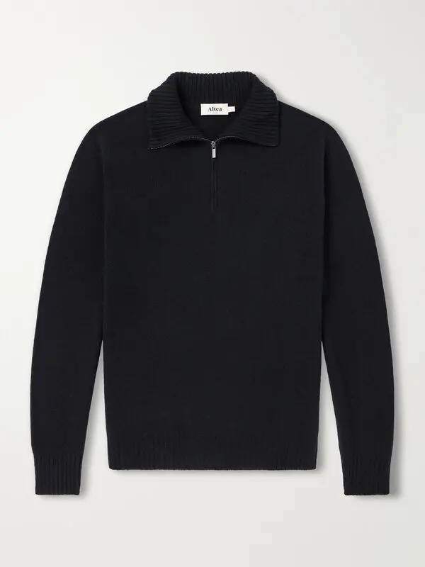 Altea Half-zip Virgin Wool Sweater - Black