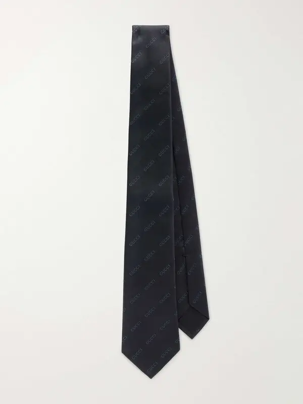 Gucci Gg 7cm Logo-jacquard Silk-twill Tie - Black