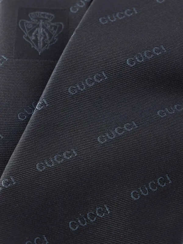 Gucci Gg 7cm Logo-jacquard Silk-twill Tie - Black