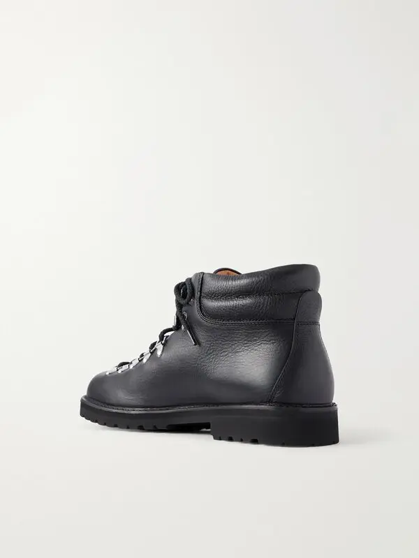 Nn07 Fracap M127 Textured Leather Hiking Boots - Black